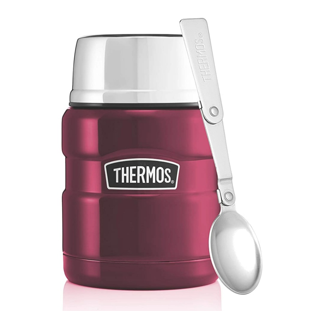 Thermos Food Flask 470ml with spoon - Red - Excel Praise & Pearl Int'l Ltd | Flutterwave Store