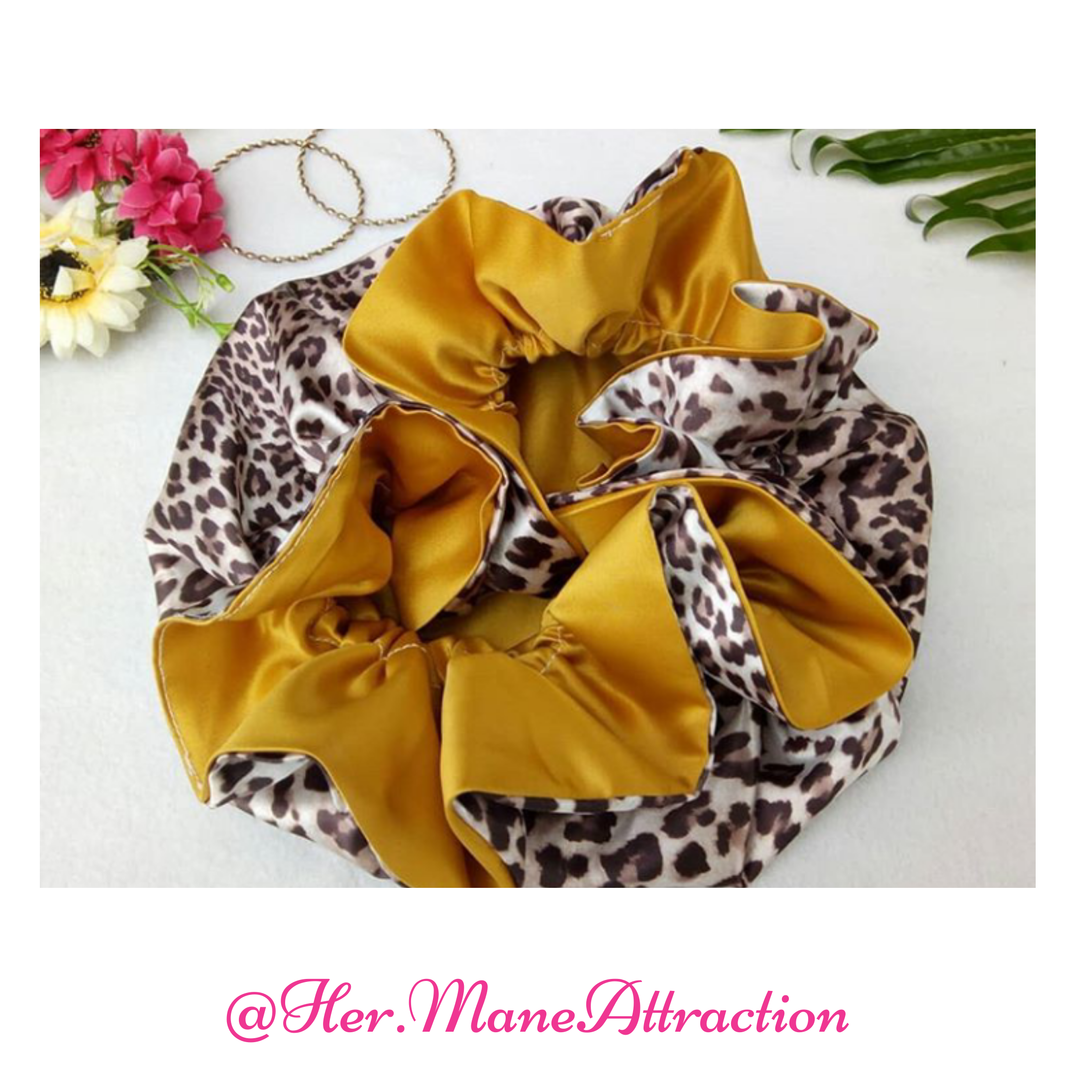 Leopard print golden bonnet - Her Mane Attraction | Flutterwave Store