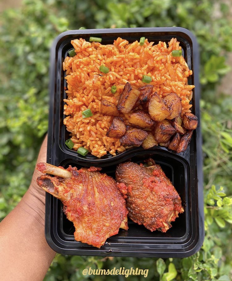 Party Jollof Rice,Spicy chicken/Turkey & Fried dodo - Bum’s Delight ...