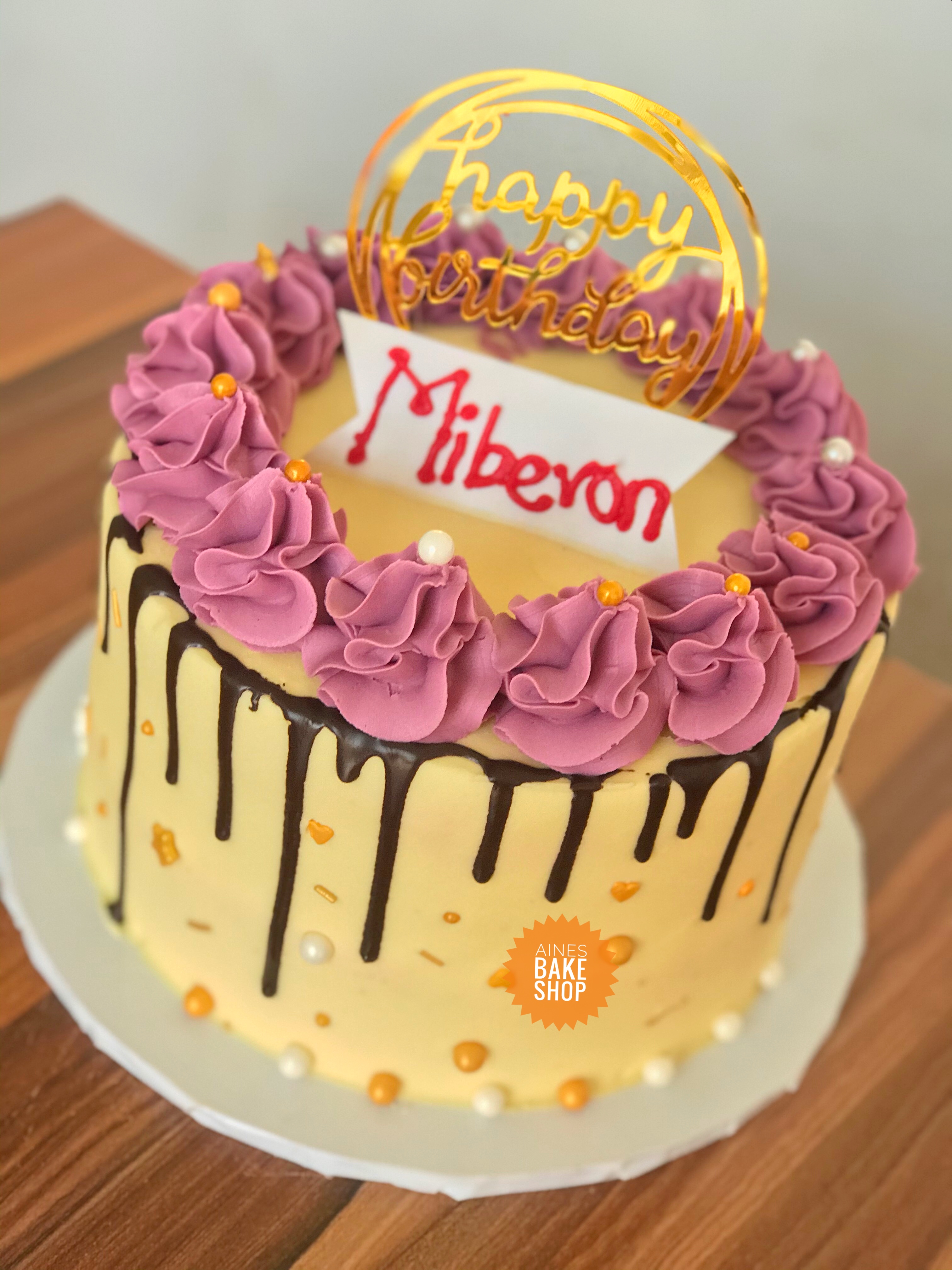 Purple and cream buttercream cake - Aine’s bake shop | Flutterwave Store