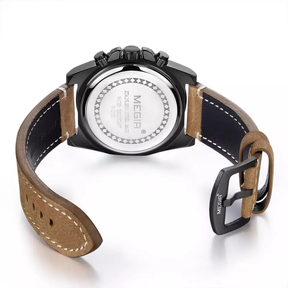 Megir Chronograph Leather Watch for men - Donnajwels | Flutterwave Store