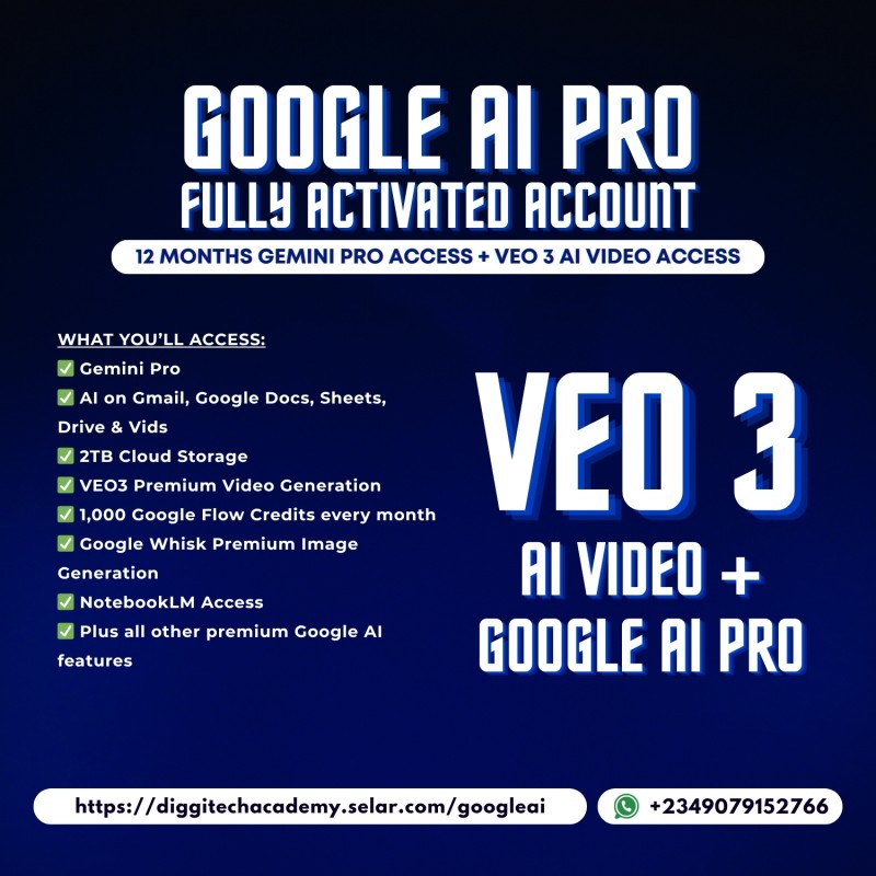 Pay for ACCESS TO GOOGLE AI PRO ACCOUNT + VEO 3 - Flutterwave