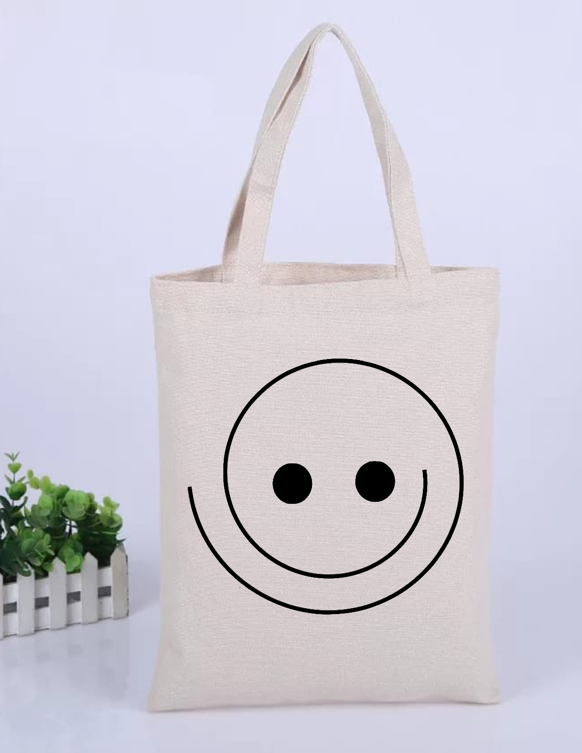 Smiley face Cream tote bag - Vivajo Visual Merchandise | Flutterwave Store