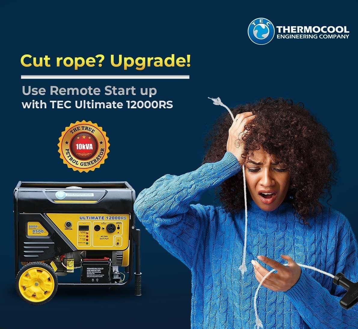 Tec Ultimate 12000RS Remote Control -Thermocool 10kva generator ...