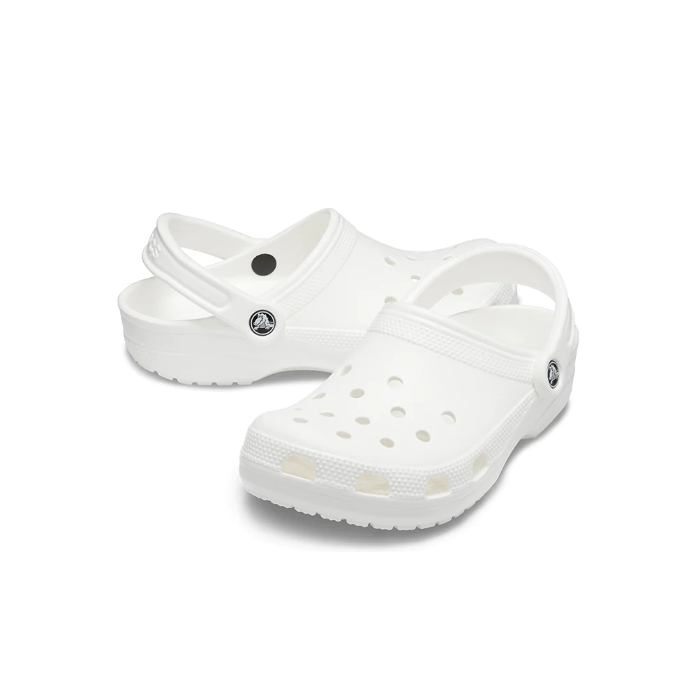 WHITE CLASSIC CROCS - FOSSETTESLIDES | Flutterwave Store
