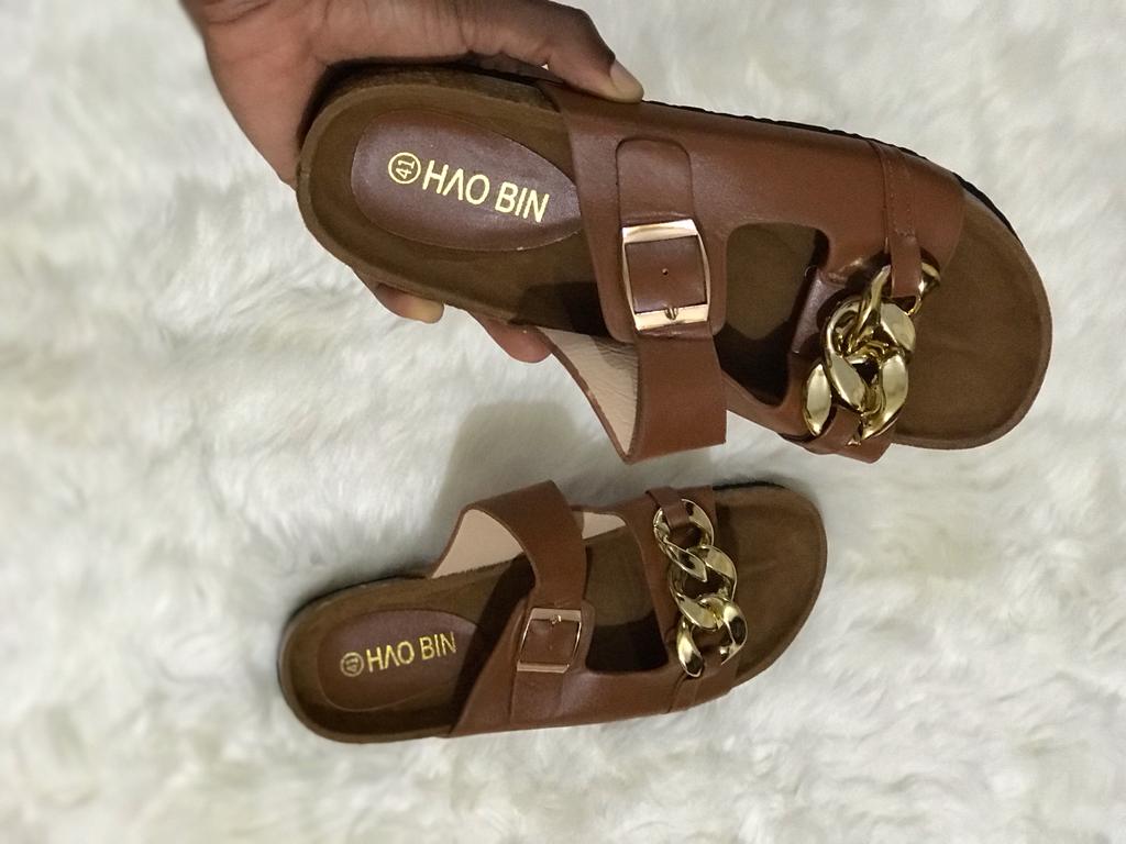 Birkenstock Slippers with Chain Detail - Very Natalia | Flutterwave Store
