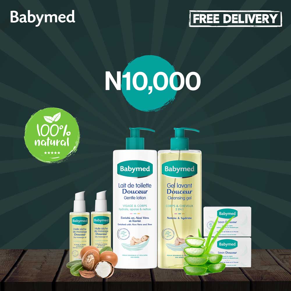 1 lotion & 1 Showegerl + 2 soaps + Two Oil - Babymed | Flutterwave Store