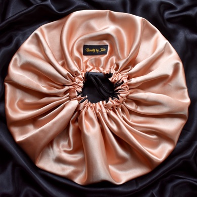 Silk Satin Adjustable Reversible Bonnets - Rose Gold - Beauty by Jade ...